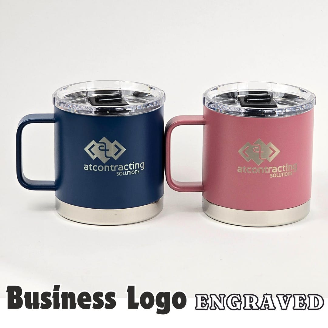 Custom Business Logo Engraved Mug, Personalized Mug Leak Proof, Company ...