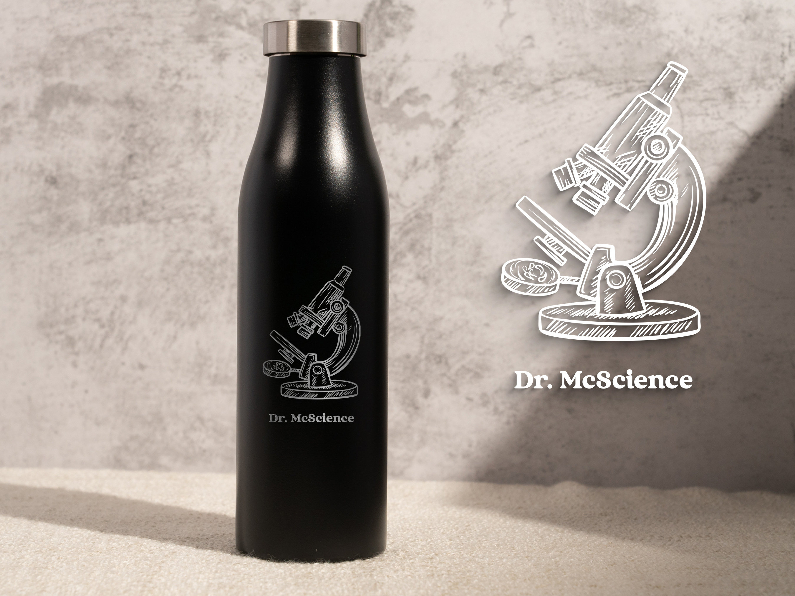 Microscope Design Water Bottle Microscopy Biologist | Etsy