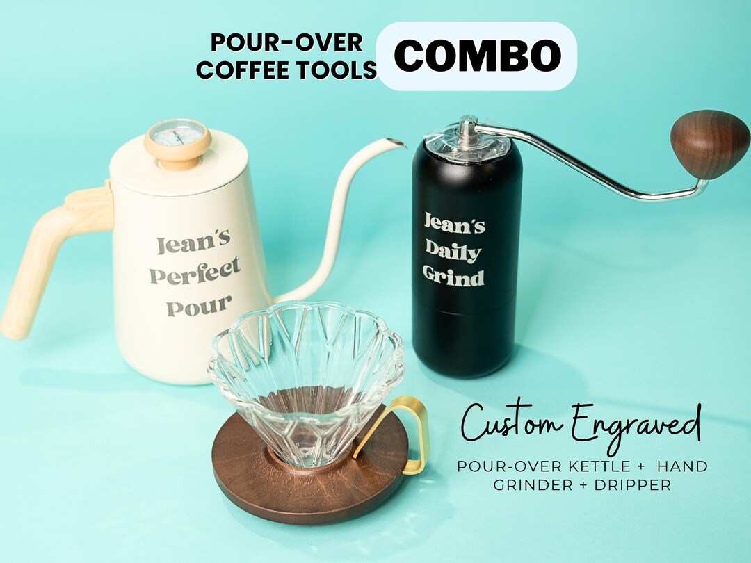 Pour-over Coffee Tools Set - Custom Hand Grinder | Gooseneck Kettle ...