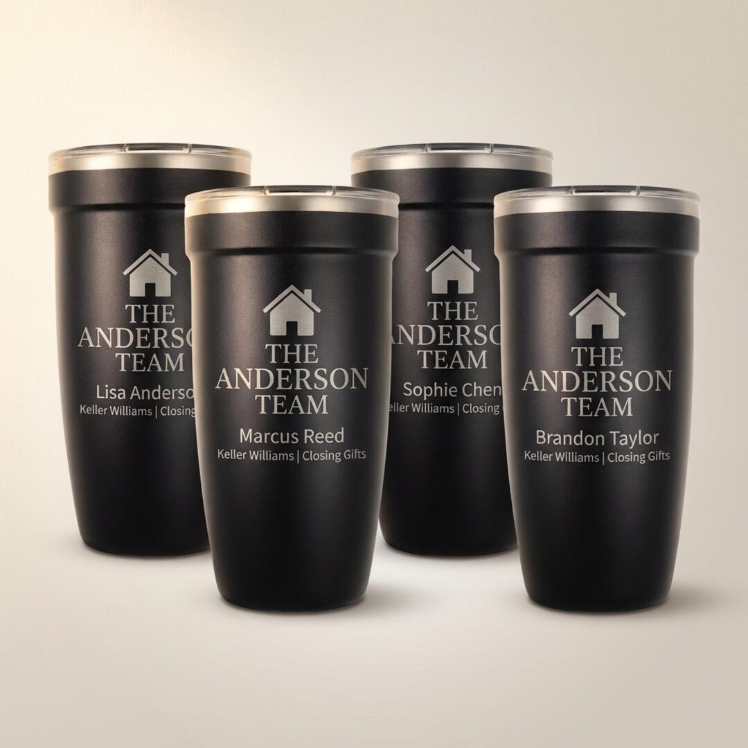 Custom Real Estate Team Tumblers, Bulk Realtor Closing Gifts, Engraved ...