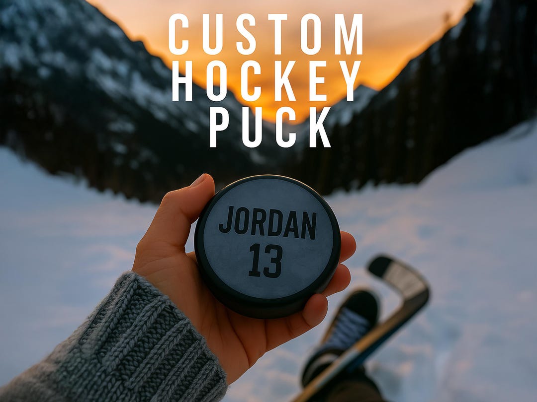 Personalized Hockey Puck, Engraved Team Logo, Player Name and Number ...