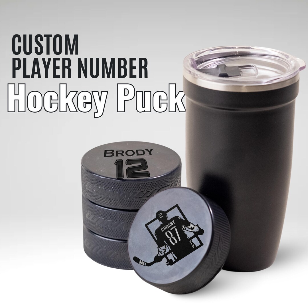Personalized Hockey Puck, Custom Player Number, Hockey Sticks and ...