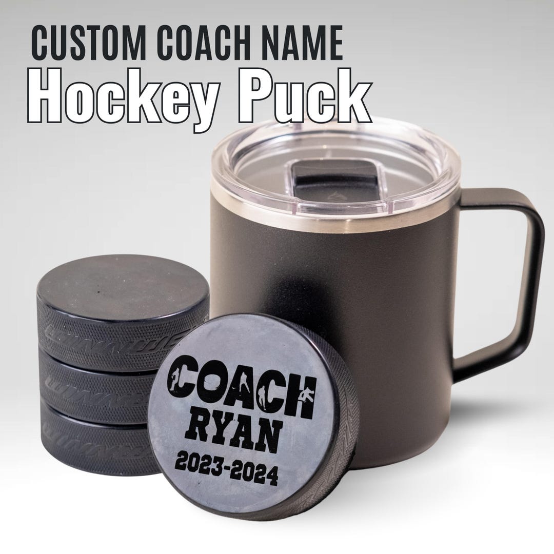 Custom Coach Name Hockey Puck, Custom Coach Gift, Team Logo, Hockey ...