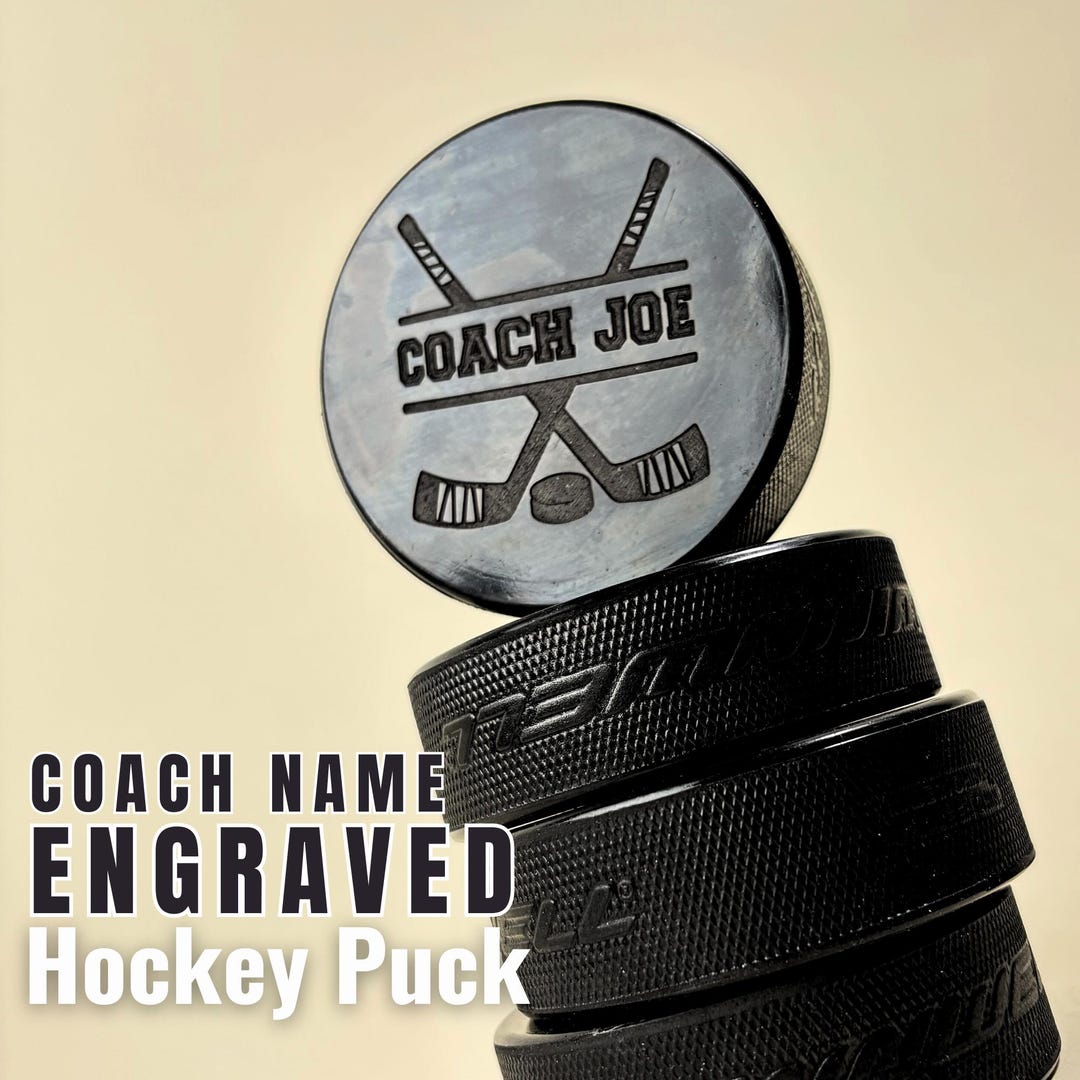 Custom Engraved Coach Name, Personalized Hockey Puck, Custom Coach Gift ...