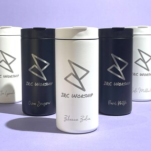 Logo Engraved 12 Oz Skinny Tumbler, Personalized Coffee Tumbler, Custom ...