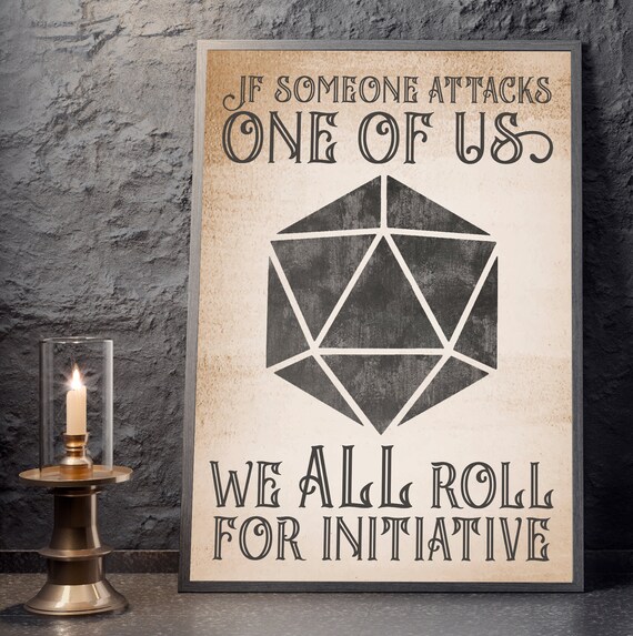 Roll for Initiative. D&D Poster Photography Photo & Imaging Paper Craft ...