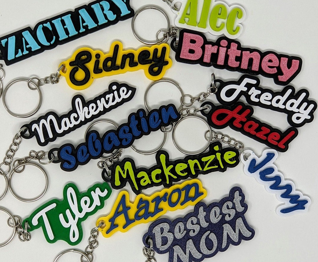 Customizable 3D Printed Keychain Custom Fonts Keyring Backpack - Etsy