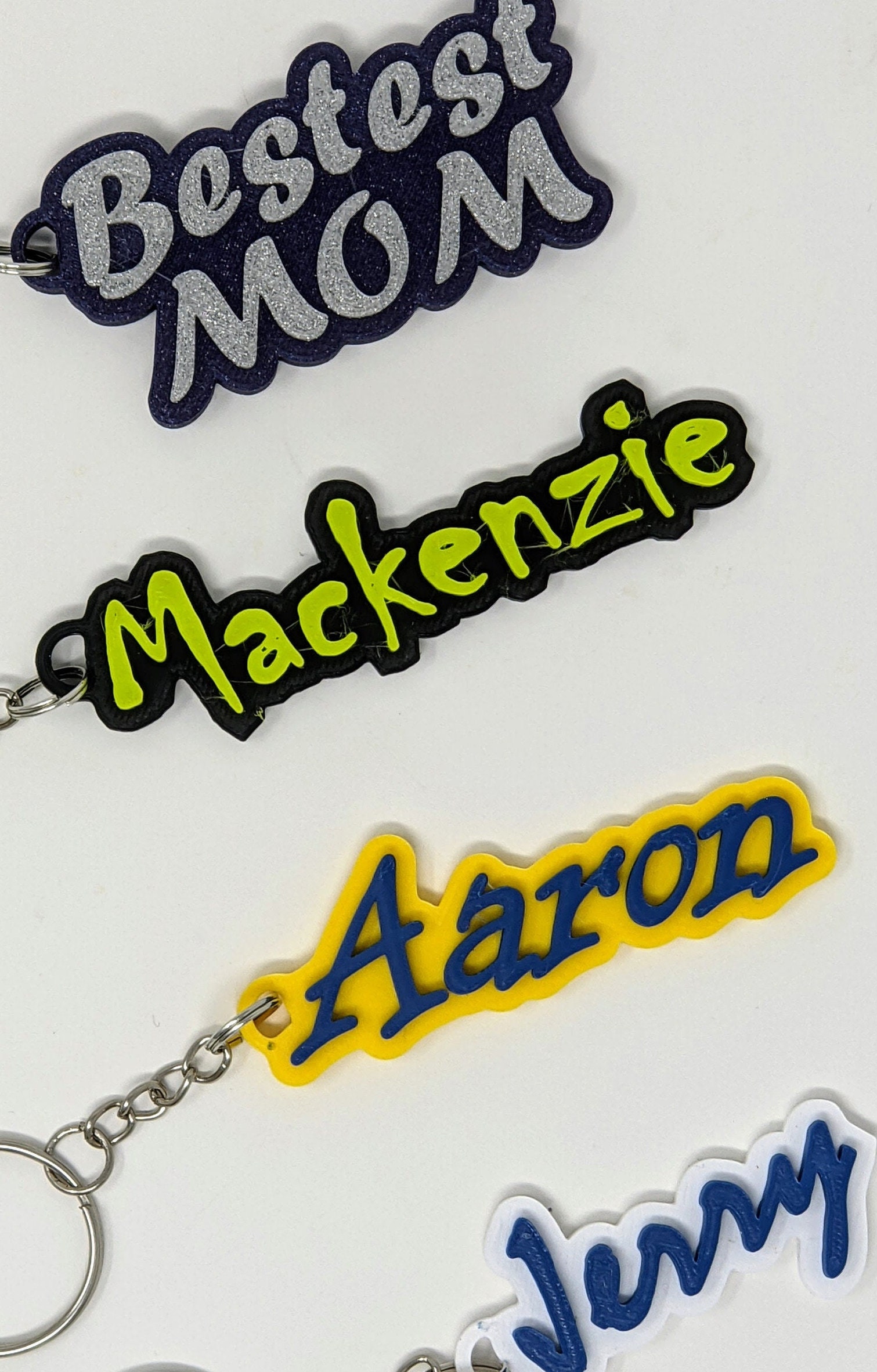 Customizable 3D Printed Keychain Custom Fonts Keyring Backpack - Etsy