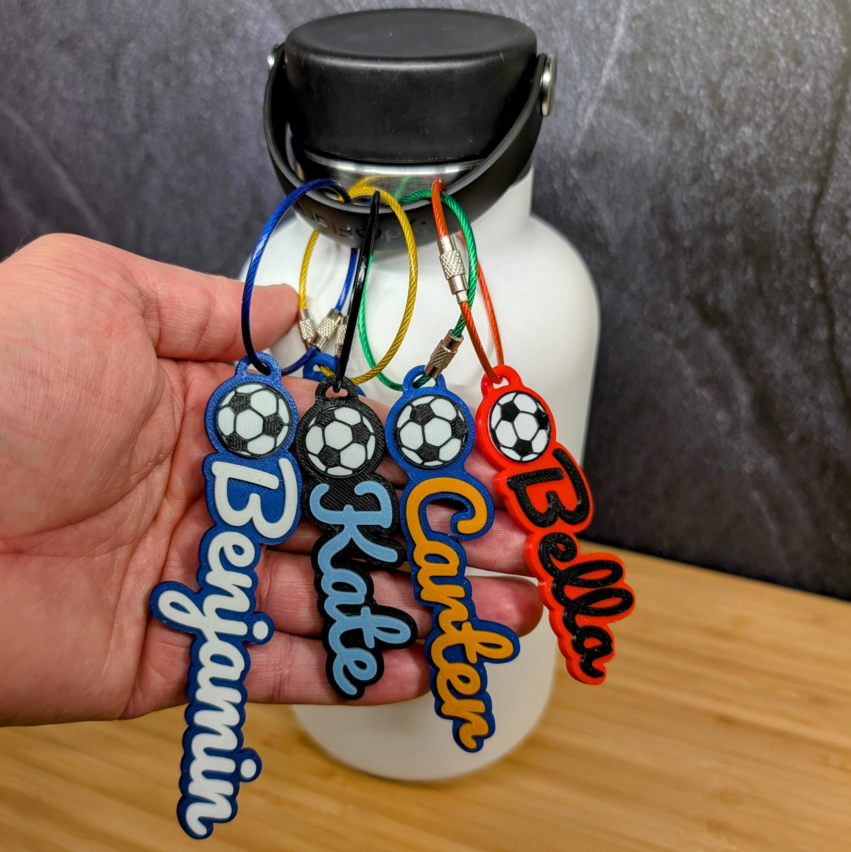Personalized Soccer Water Bottle Tag – 3D Printed Custom Name - Etsy