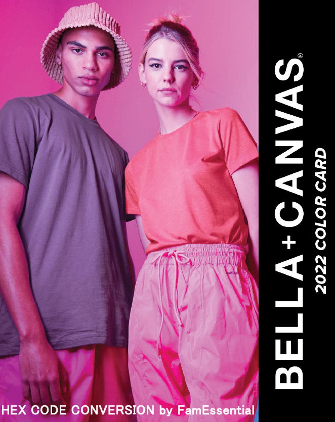 HEX Color Codes for All of Bella Canvas 3001 Shirts Color Card PMS to ...