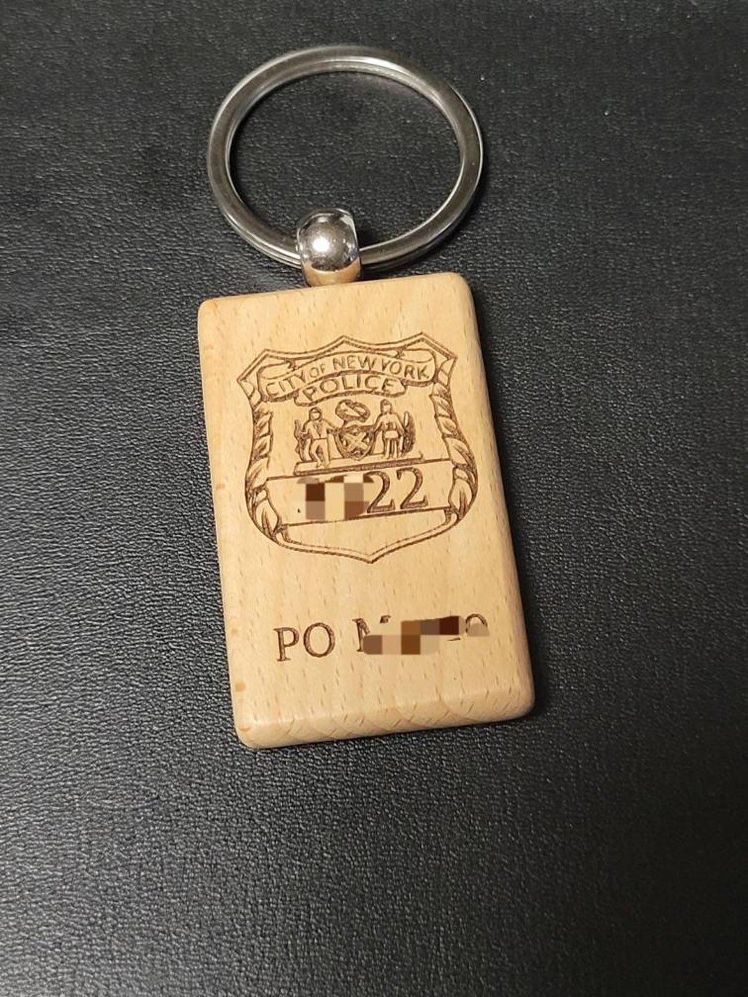 Police Department Personalized Wood Badge Keychain - Etsy