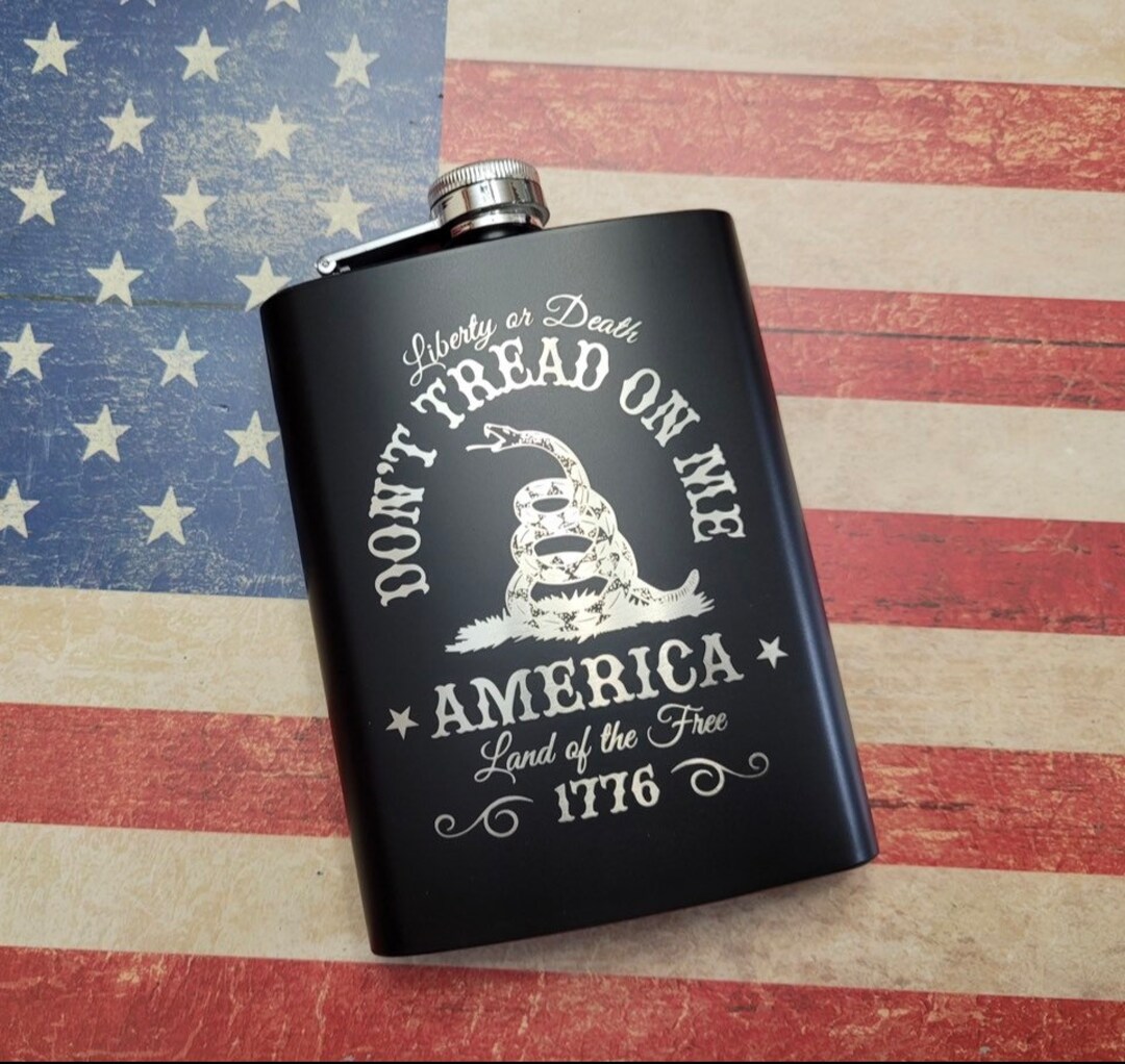 Don’t Tread on Me 1776 Engraved 8oz Stainless Steel Flask - Etsy