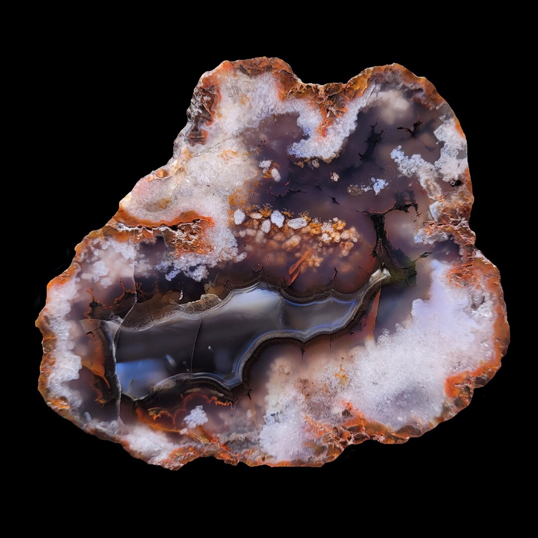 Turkish Agate Thunderegg Core Polished Display Piece - Etsy