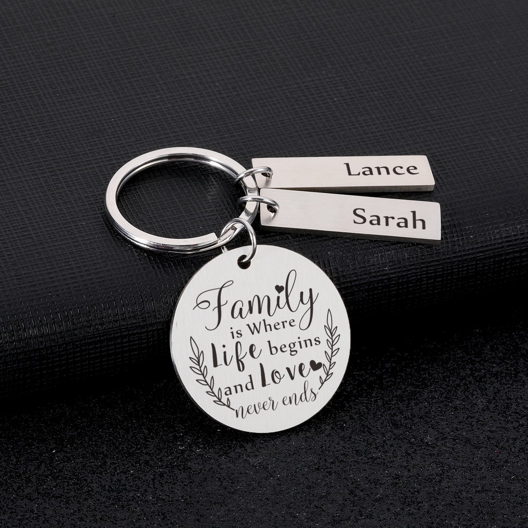 Personalized Family Keychainfamily is Where Life - Etsy