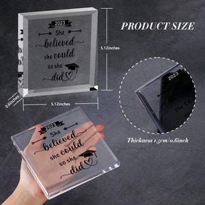 Custom Acrylic Graduation Plaqueshe Believed She Could so She - Etsy