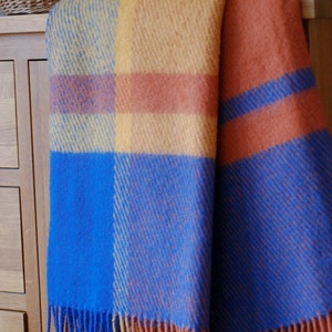 Bright Colorful Warm Wool Blanket Throw, Wool Throw Wrap Blanket ...
