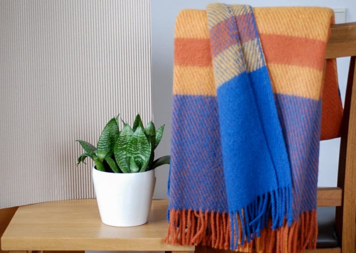 Bright Colorful Warm Wool Blanket Throw, Wool Throw Wrap Blanket ...