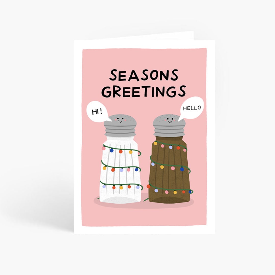 Seasons Greetings, Funny Christmas Card, Christmas Pun, Cute ...