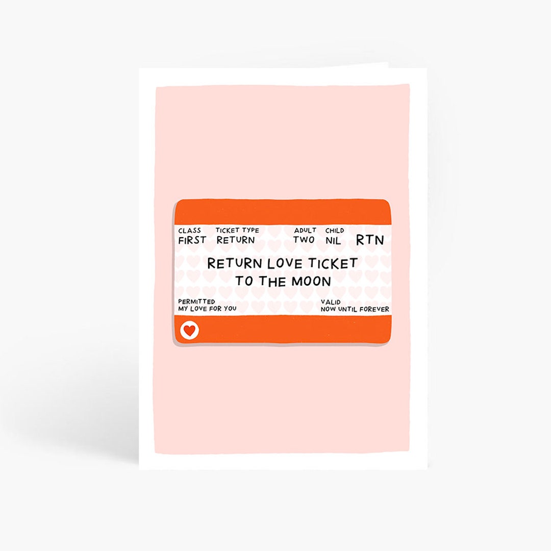Return Love Ticket to the Moon, I Love You to the Moon and Back, Cute ...