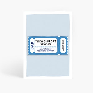 Tech Support Voucher Dad Card, Funny Dad Card, Lifetime of Technical ...