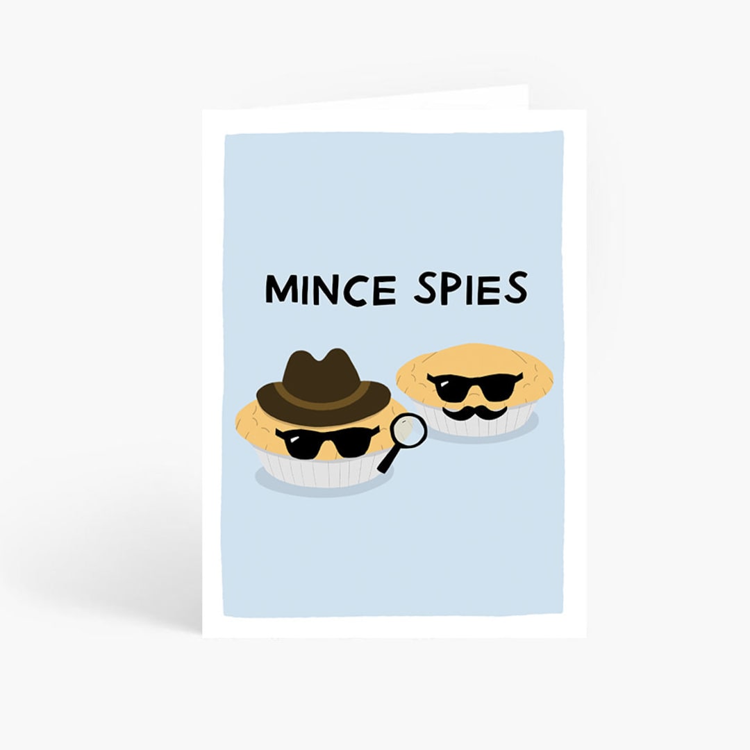 Mince Spies, Mince Pie Illustration, Funny Christmas Card, Cute ...