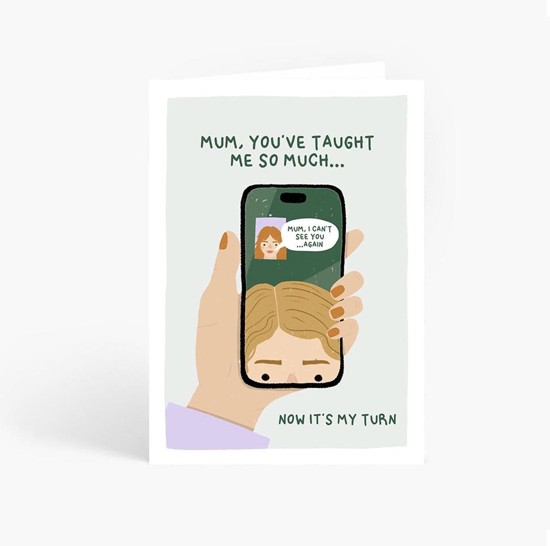 Funny Mum Facetime Card, Funny Mother's Day Card, Mum Technophobe Card ...