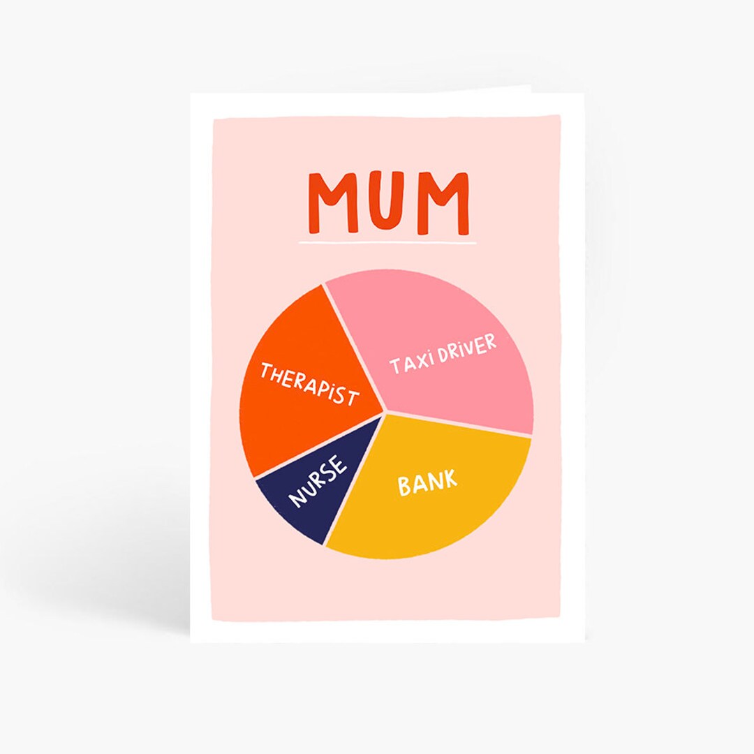 Mum Pie Chart Card, Mum Birthday Card, Funny Mum Card, Mum Card, A6 ...