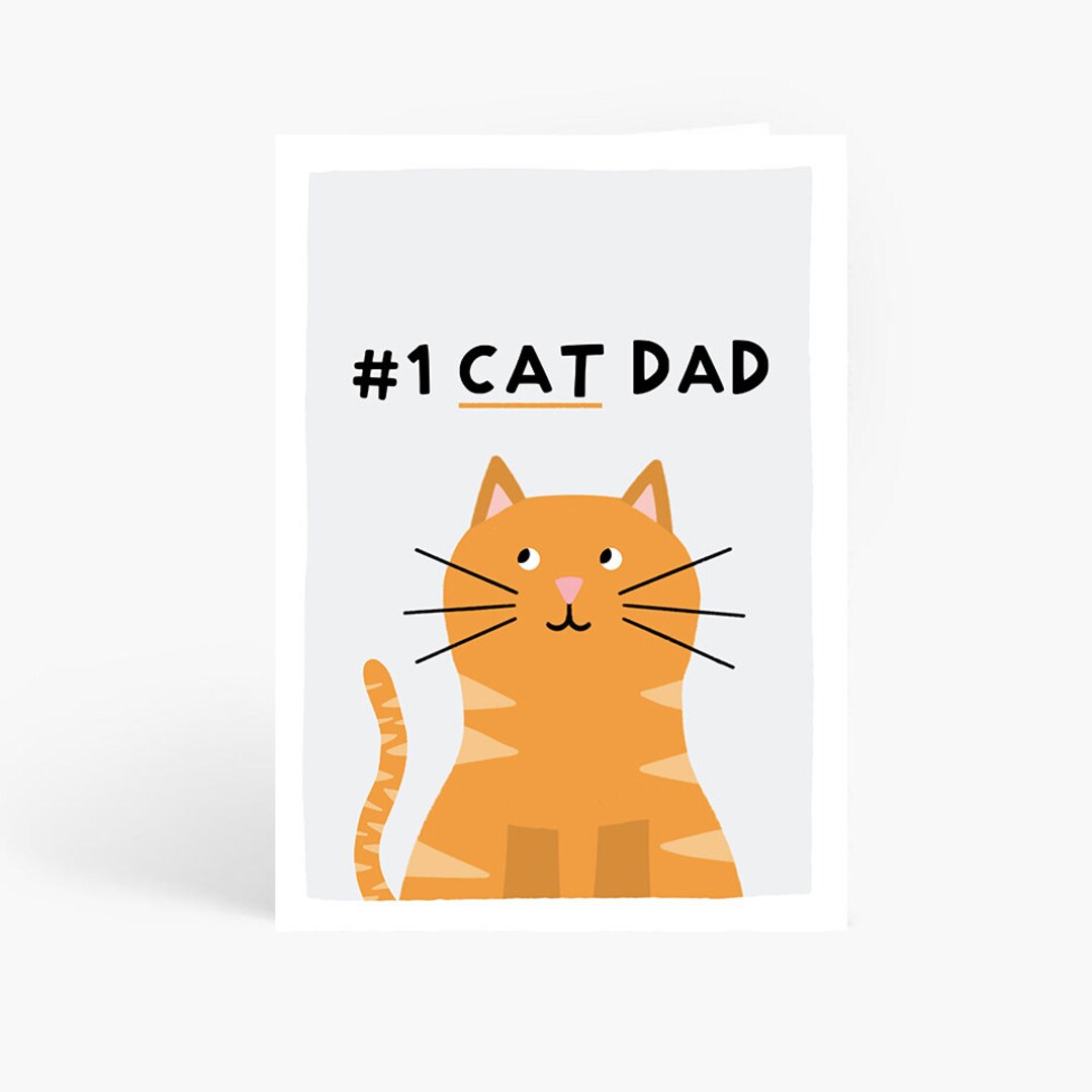 Number 1 Cat Dad, Cat Dad, Father's Day Card, From the Cat Card, Fur ...