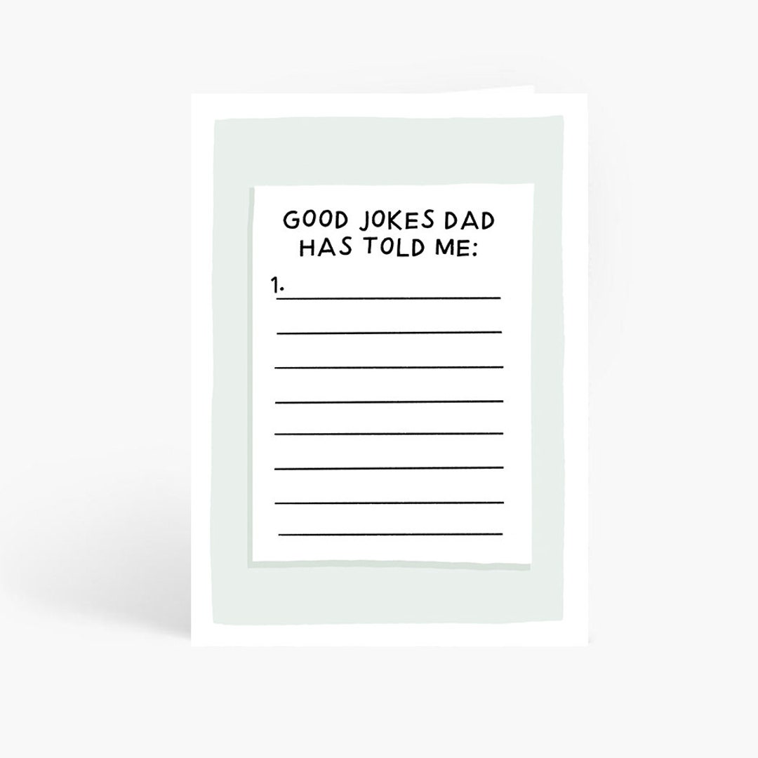 Dad Jokes List, Funny Father's Day Card, Sarcastic Dad Birthday Card ...