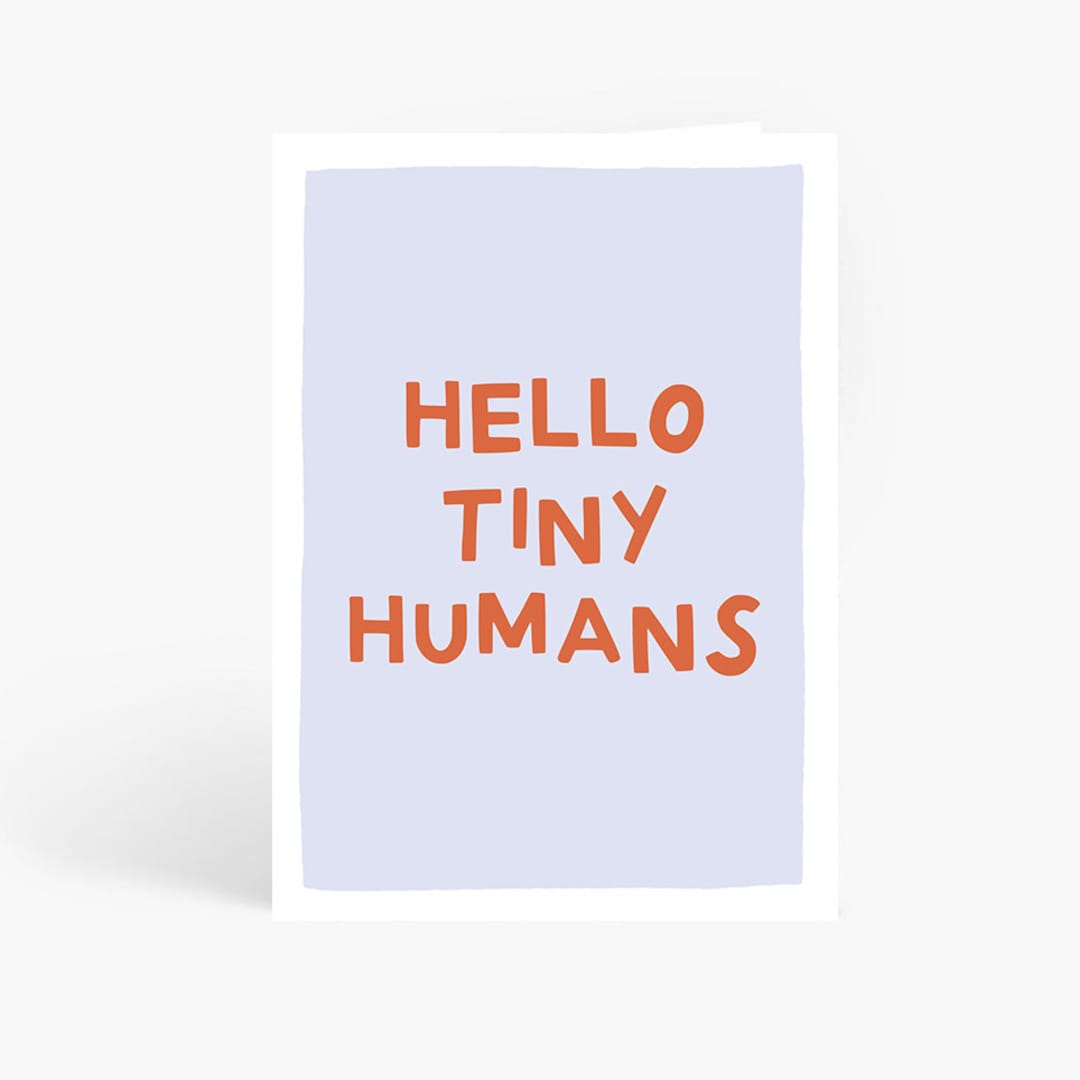 Hello Tiny Humans, Twins Card, Triplets Card, New Babies Card ...