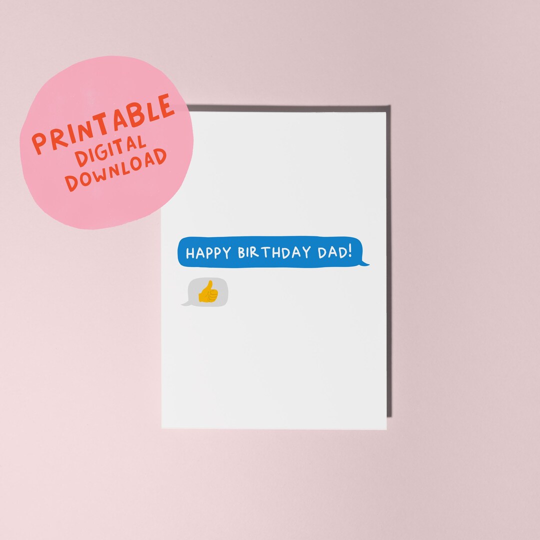 Printable Dad Thumbs up Birthday Card, Dad Birthday Card, Funny Thumbs ...