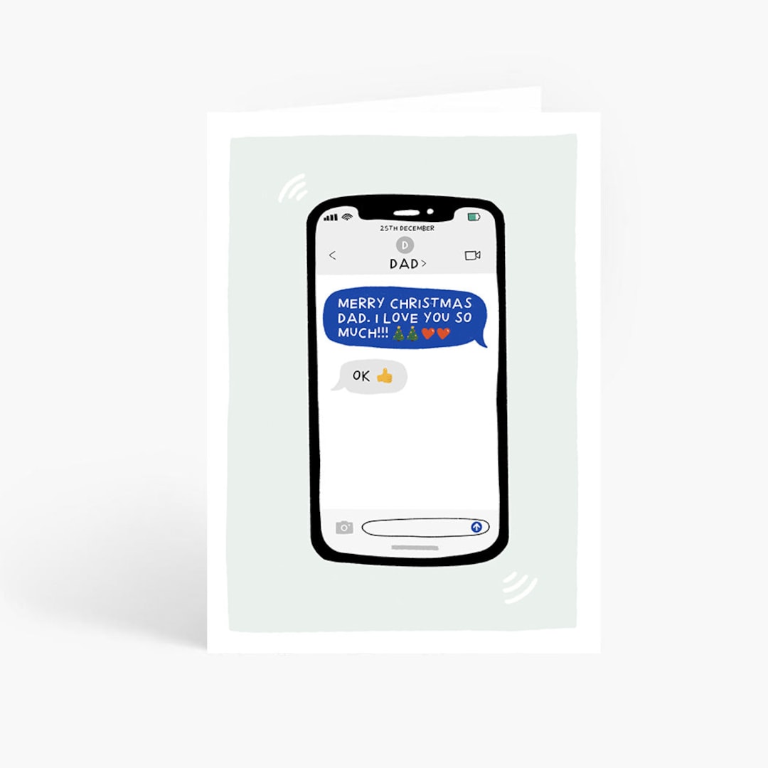 Classic Dad Text Message, Funny Dad Christmas Card, Dad Texts, Dad ...