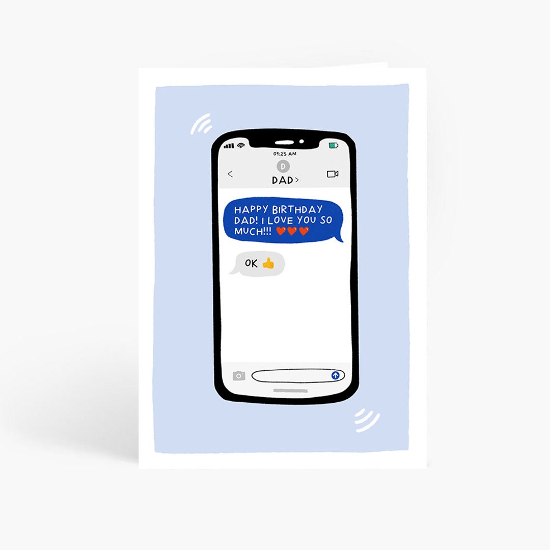 Classic Dad Text Message, Funny Dad Birthday Card, Dad Texts, Dad ...