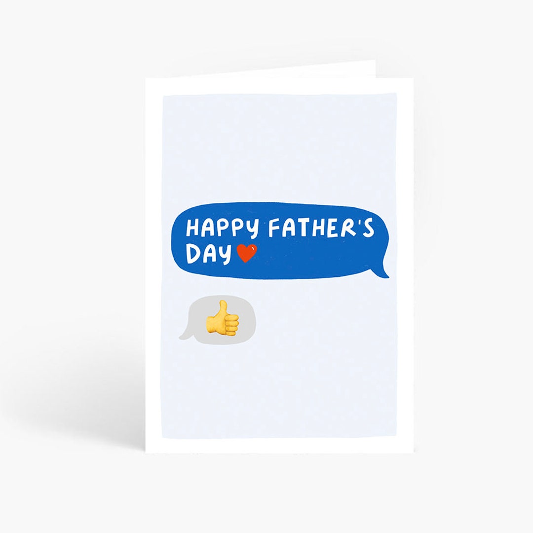 Father's Day Thumbs up Card, Funny Dad Birthday Card, Dad Text Message ...