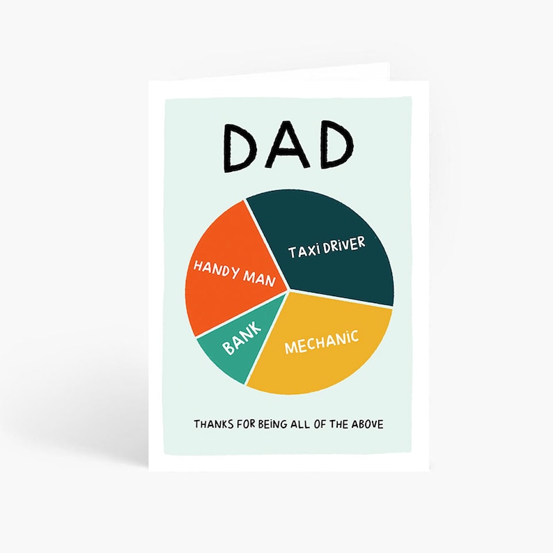 Dad Pie Chart Card Dad Birthday Card Funny Father's Day - Etsy
