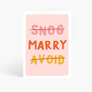 Snog Marry Avoid Card, Funny Wedding Card, You're Married, Marriage ...
