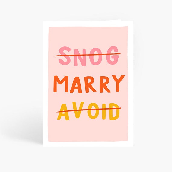 Snog Marry Avoid Card Funny Wedding Card You're Married - Etsy UK