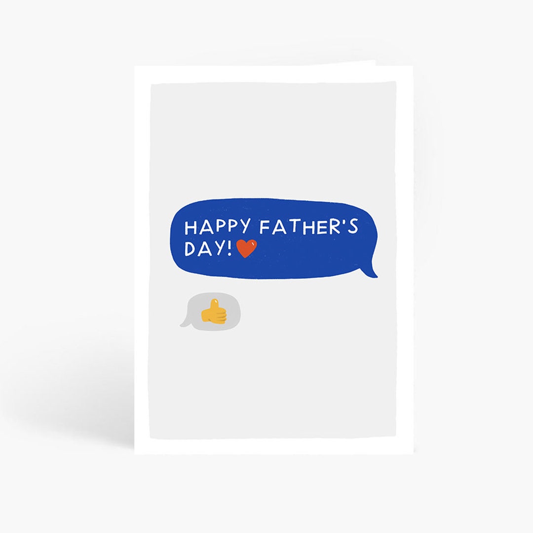 Father's Day Thumbs up Card, Funny Dad Birthday Card, Dad Text Message ...