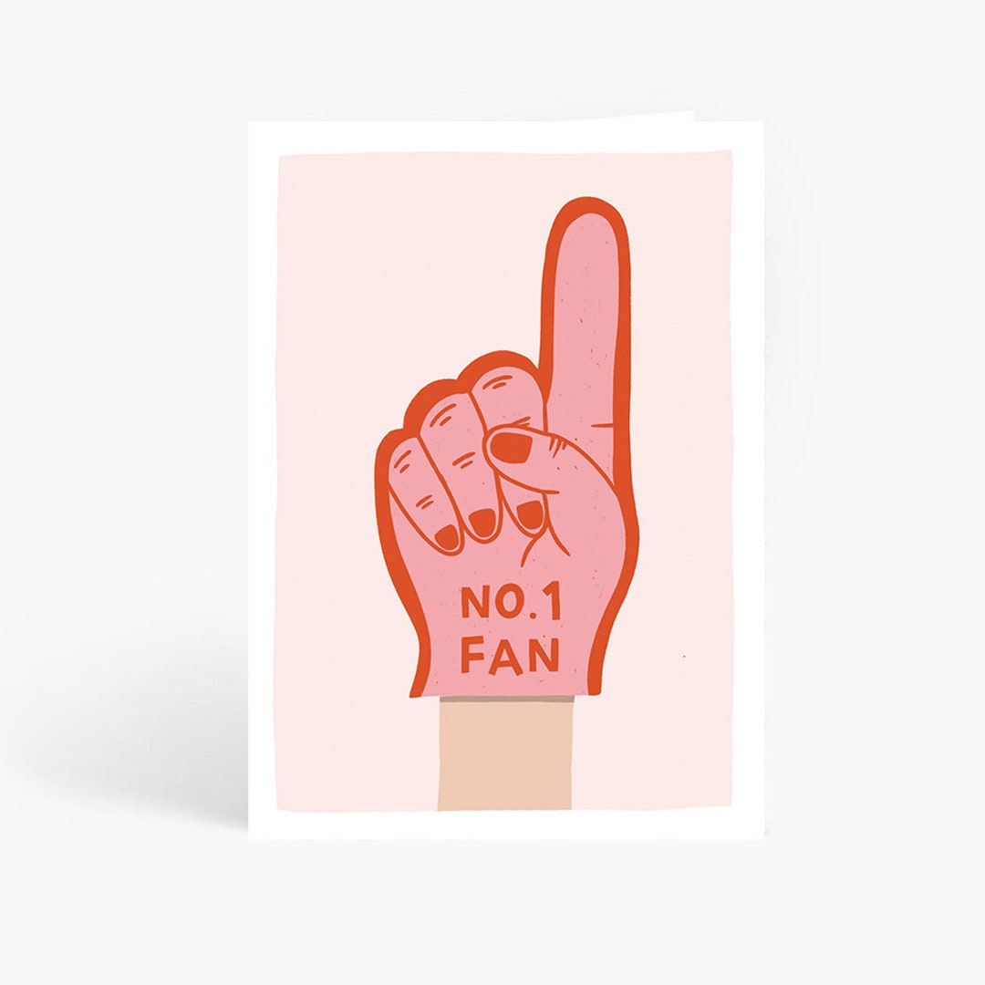 No.1 Fan Card, I'm Your Number 1 Fan, Cute Anniversary Card, Foam Finger, Girlfriend, Boyfriend ...