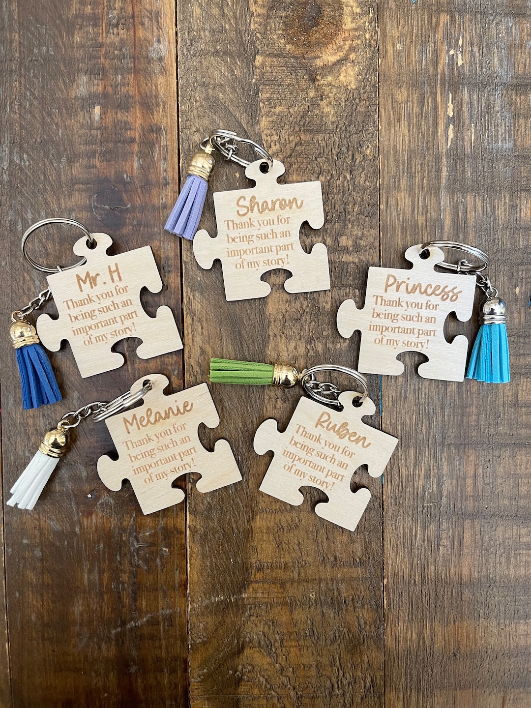 Personalized Puzzle Piece Keychain - Autism Keychain for Teachers ...