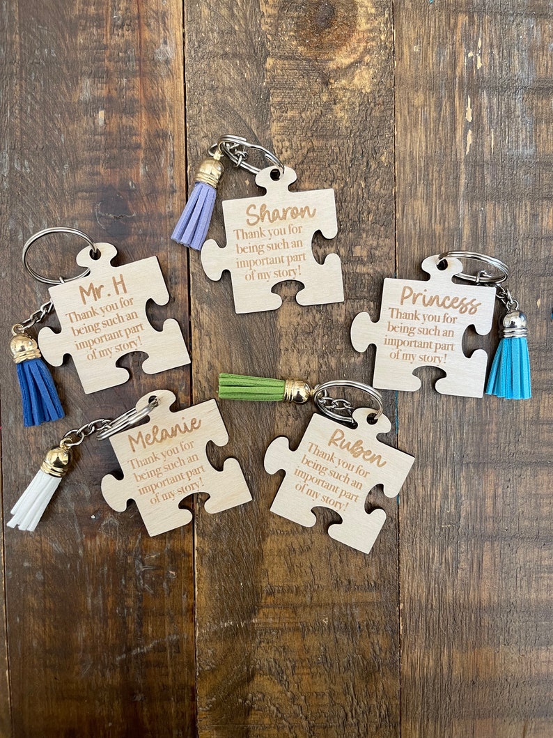 Personalized Puzzle Piece Keychain - Autism Keychain for Teachers ...