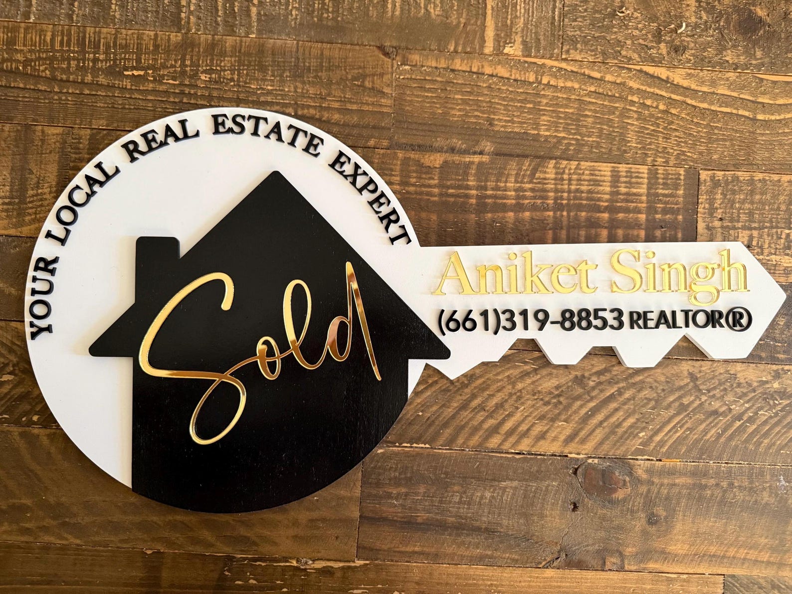 Custom "sold" Realtor Key Sign - Personalized Real Estate Closing Prop ...