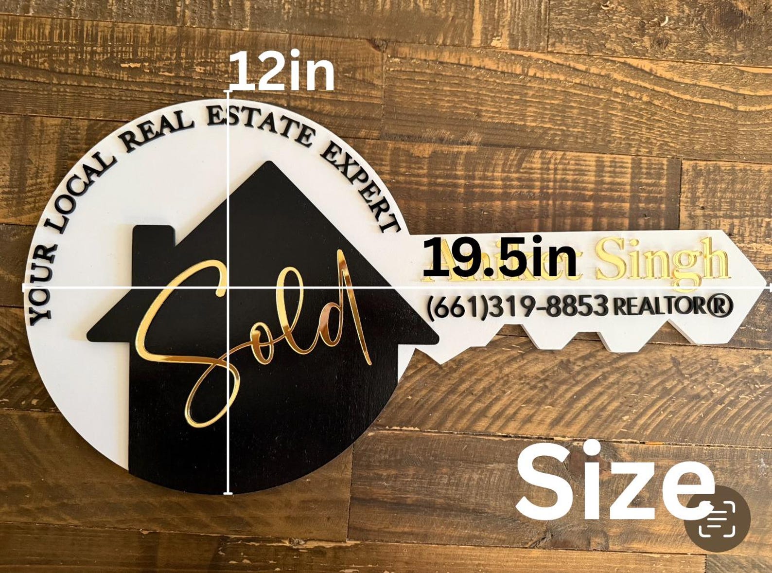 Custom "sold" Realtor Key Sign - Personalized Real Estate Closing Prop ...
