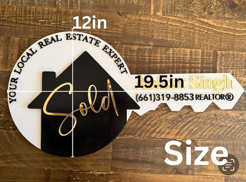 Custom "sold" Realtor Key Sign - Personalized Real Estate Closing Prop ...