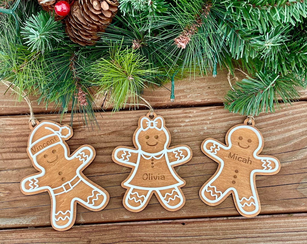Personalized Gingerbread Ornament - Christmas Ornament for Kids - Etsy