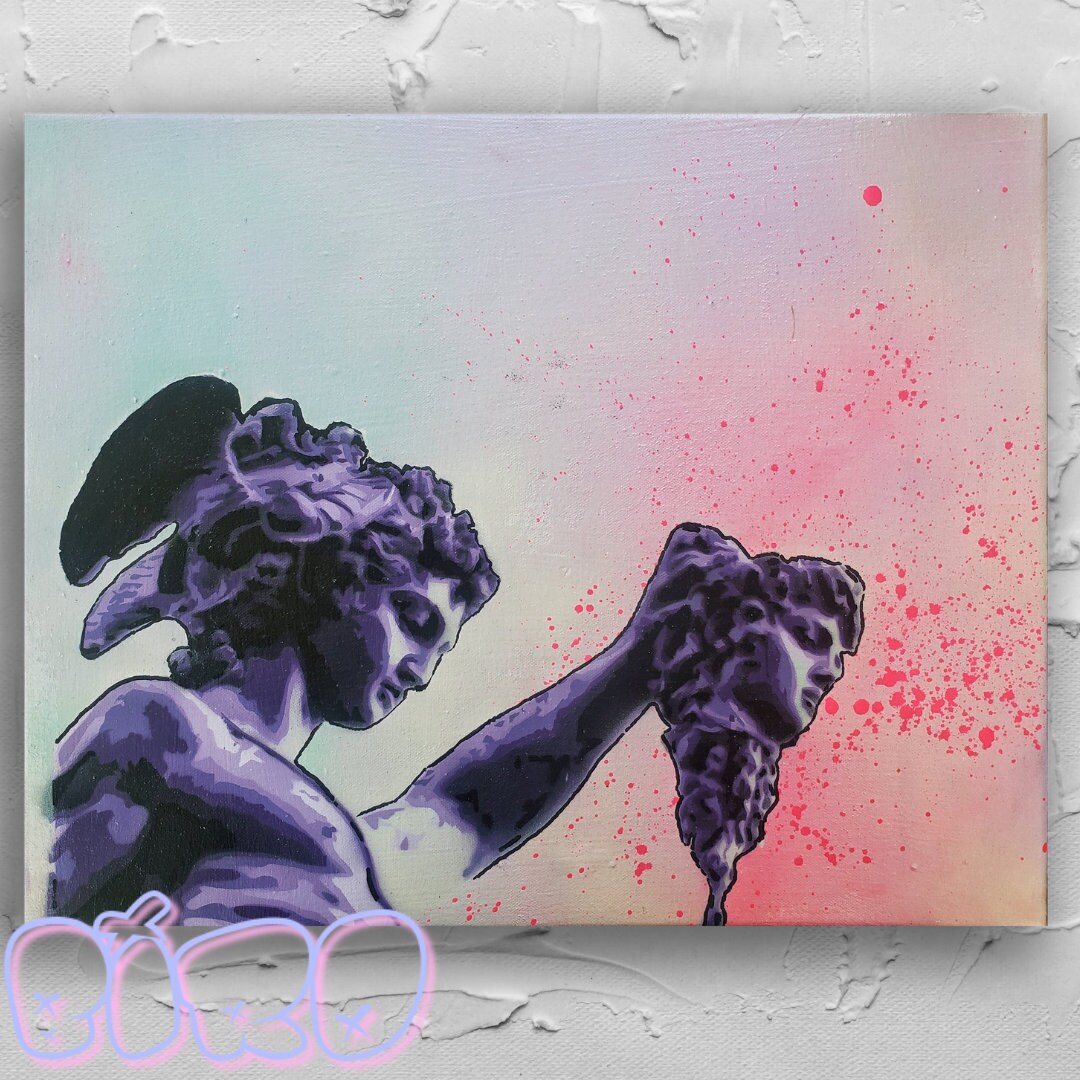Perseus Slays Medusa Original Hand-made Graffiti Spray-paint Art on ...