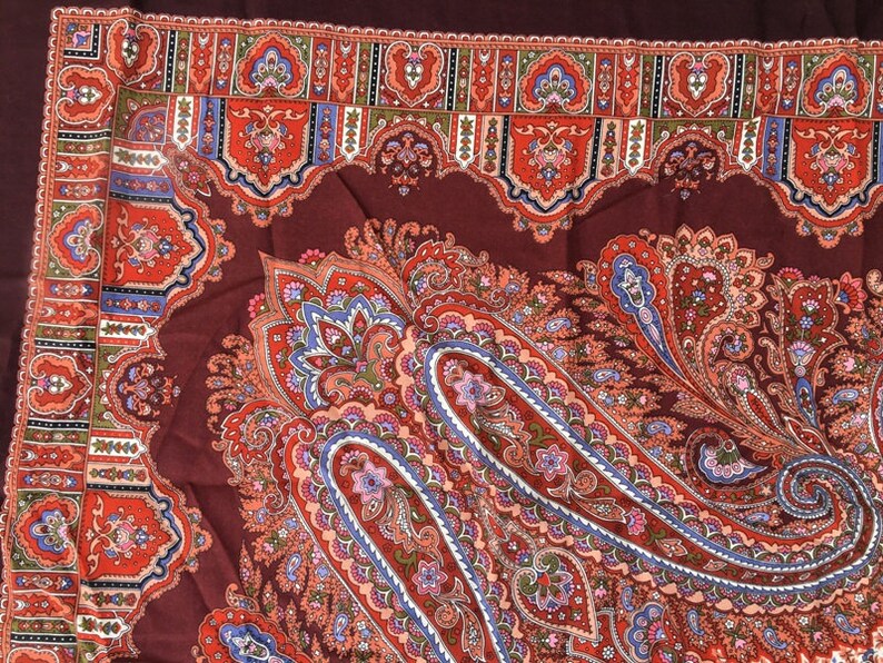 5x5 Vintage Paisley Shawl Woman Scarf Wool Shawl Fashion | Etsy