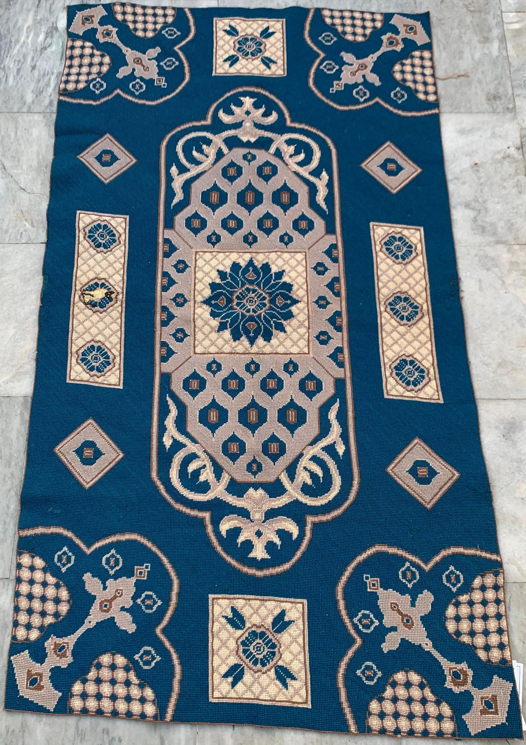 2x4 Vintage French Handmade Aubusson Rug, Needle Point Rug, Floral Rug ...