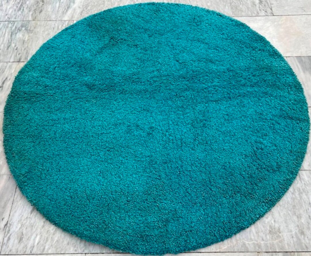 Vintage Round Swedish Rya Rug: Shaggy Wool Plush Rug (4x4 Ft) - Etsy