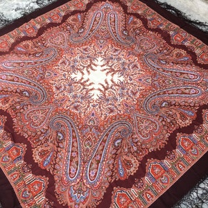 5x5 Vintage Paisley Shawl Woman Scarf Wool Shawl Fashion - Etsy